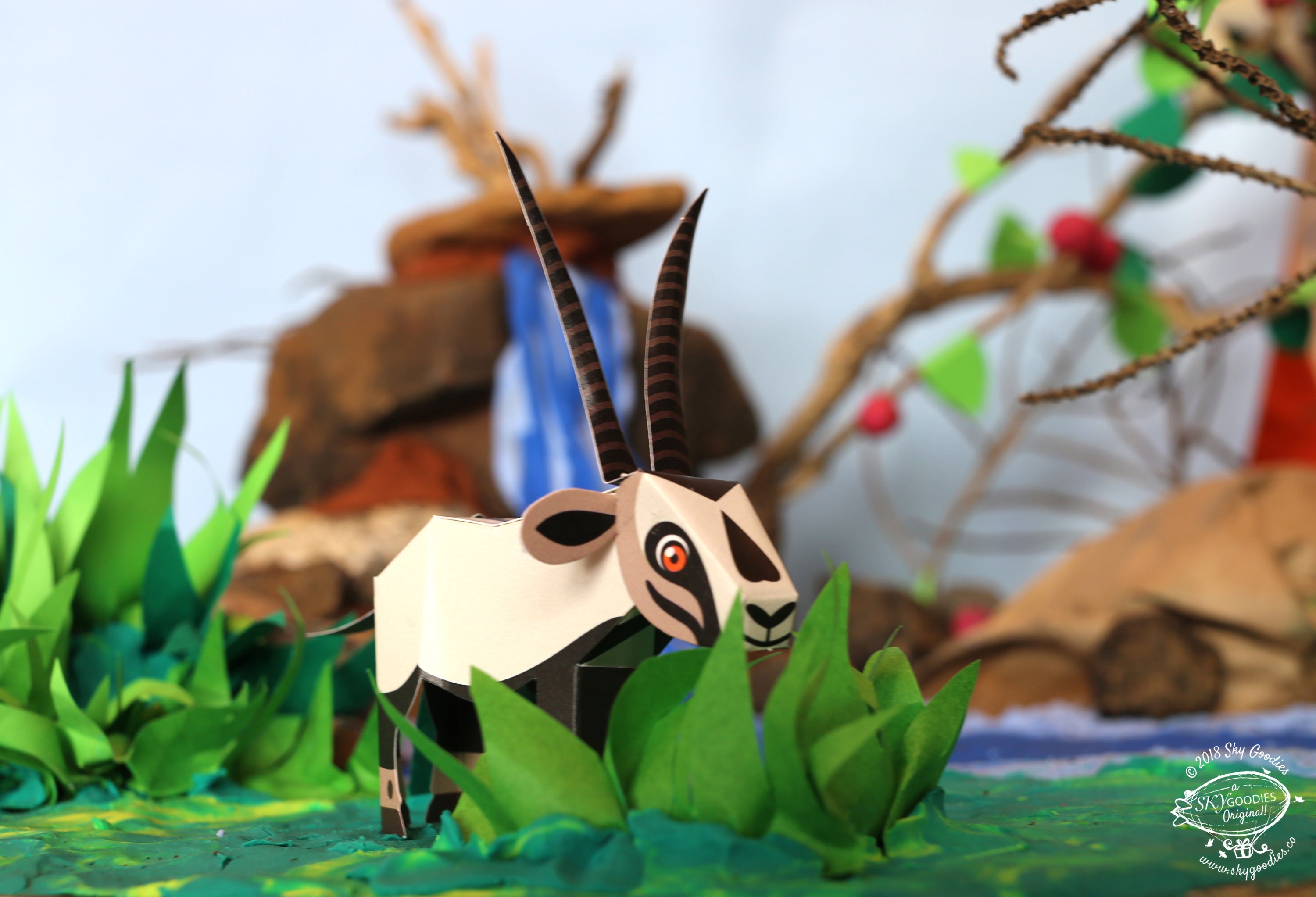 Sky Goodies Mini Arabian Oryx DIY Animal Paper Craft Kit - Swadesi
